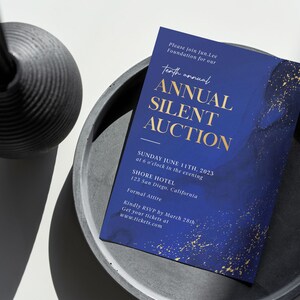 Editable Annual Silent Auction Invitation | Corporate Invitation ...