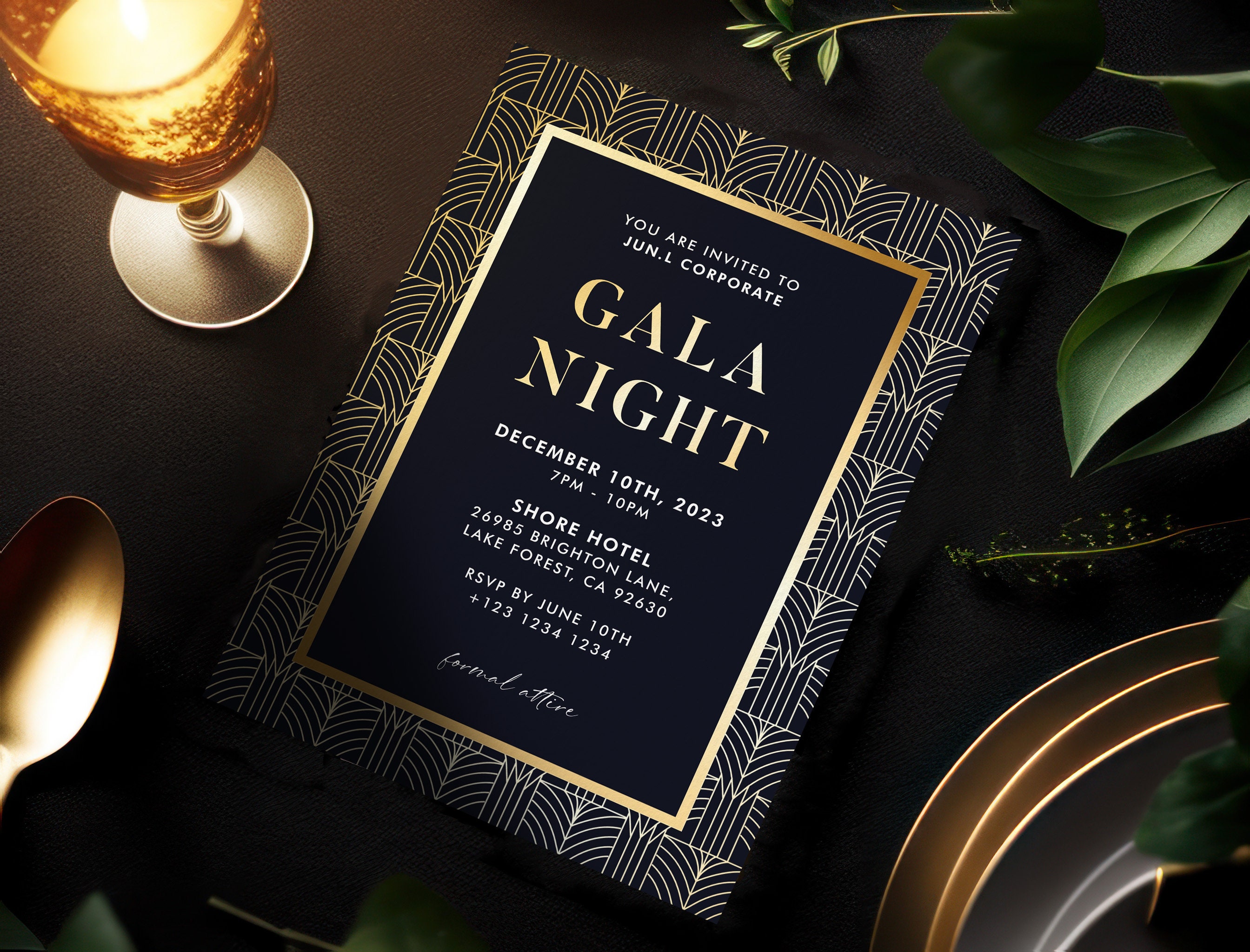 Editable Gala Party Invitation Gala Fundraiser Banquet Invitation ...