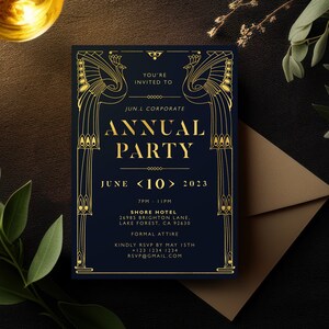 Editable Annual Company Party Invitation Corporate Invitation Template ...