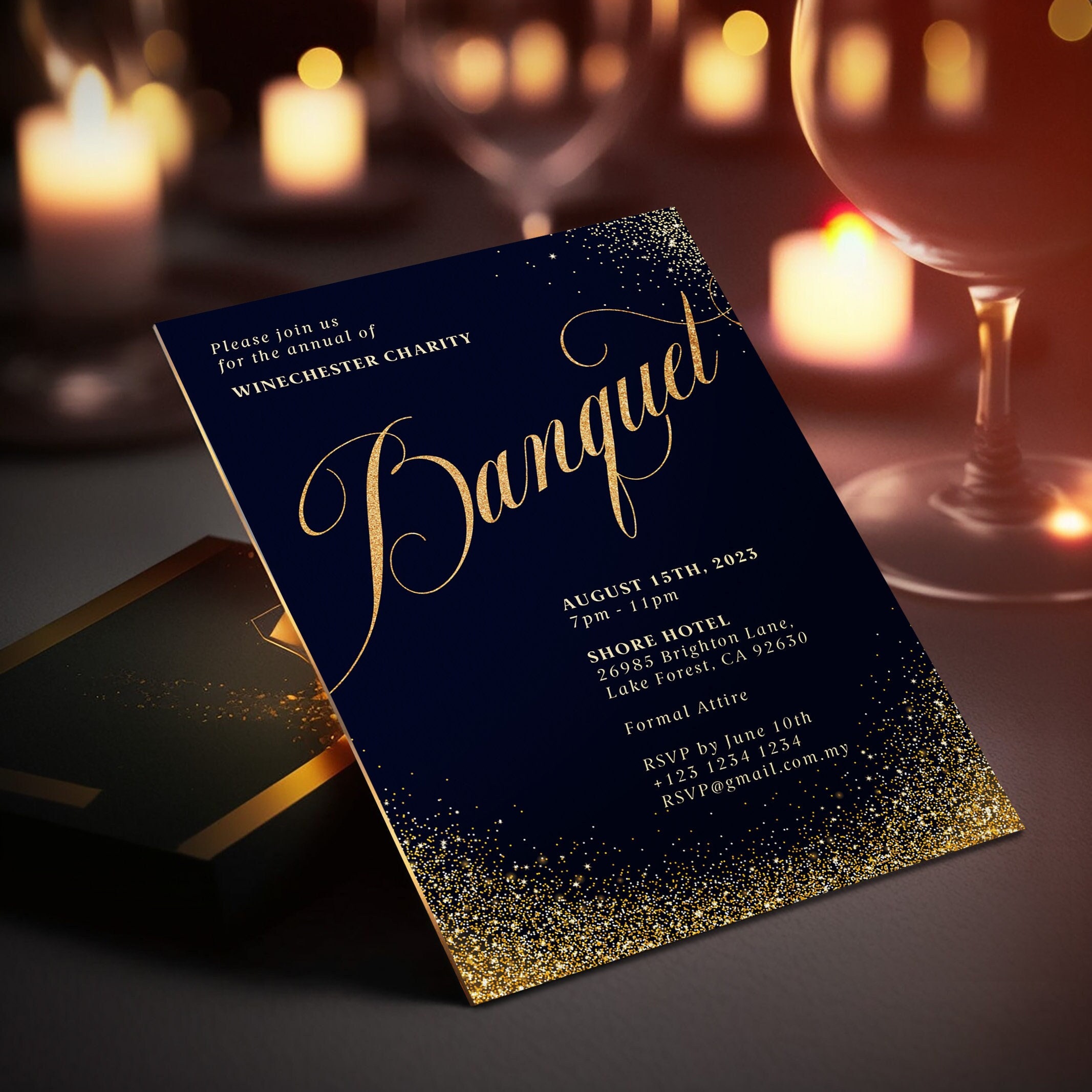 Editable Banquet Party Invitation Gala Fundraiser Banquet Invitation ...