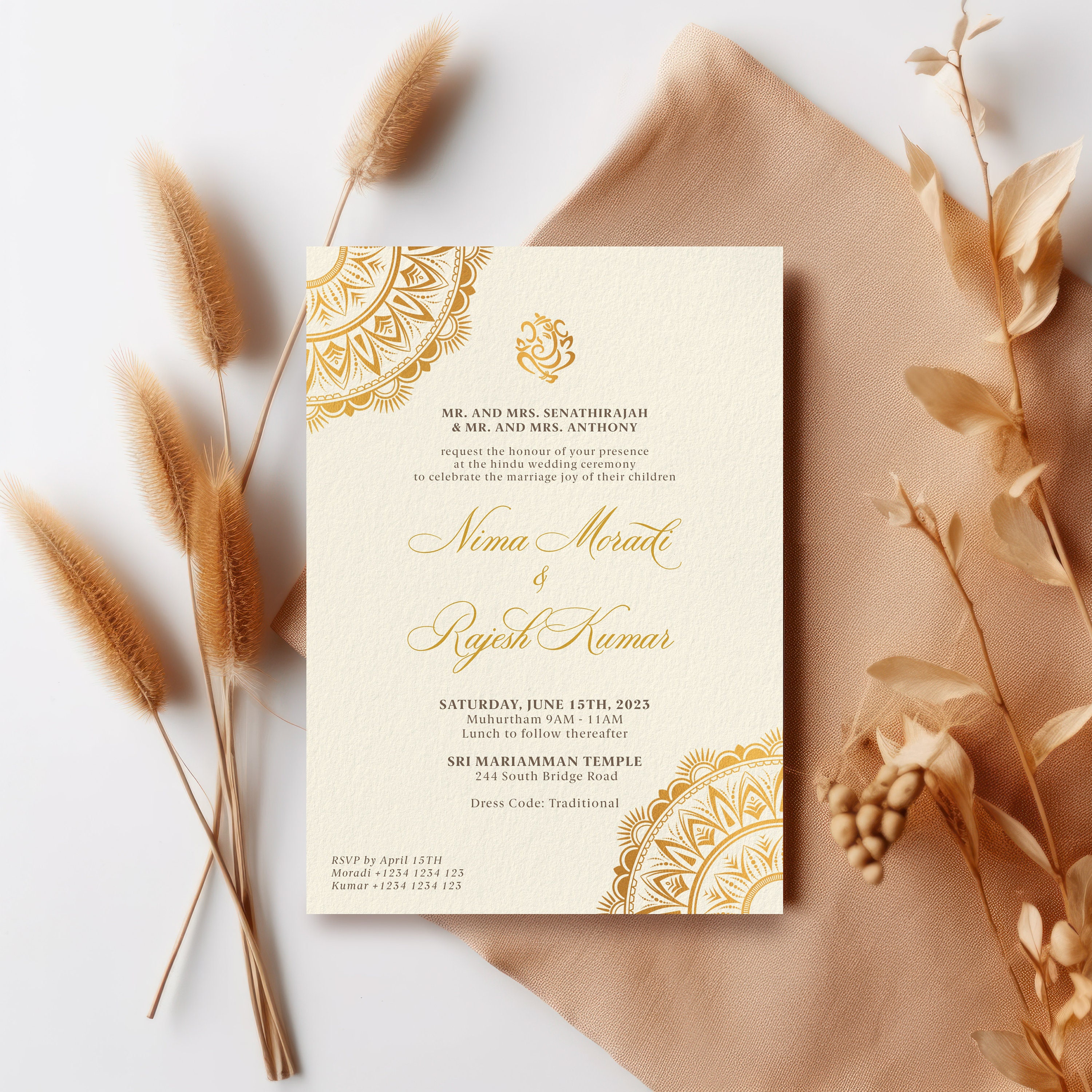 Editable Indian Wedding Invitations Hindu Wedding Invite - Etsy