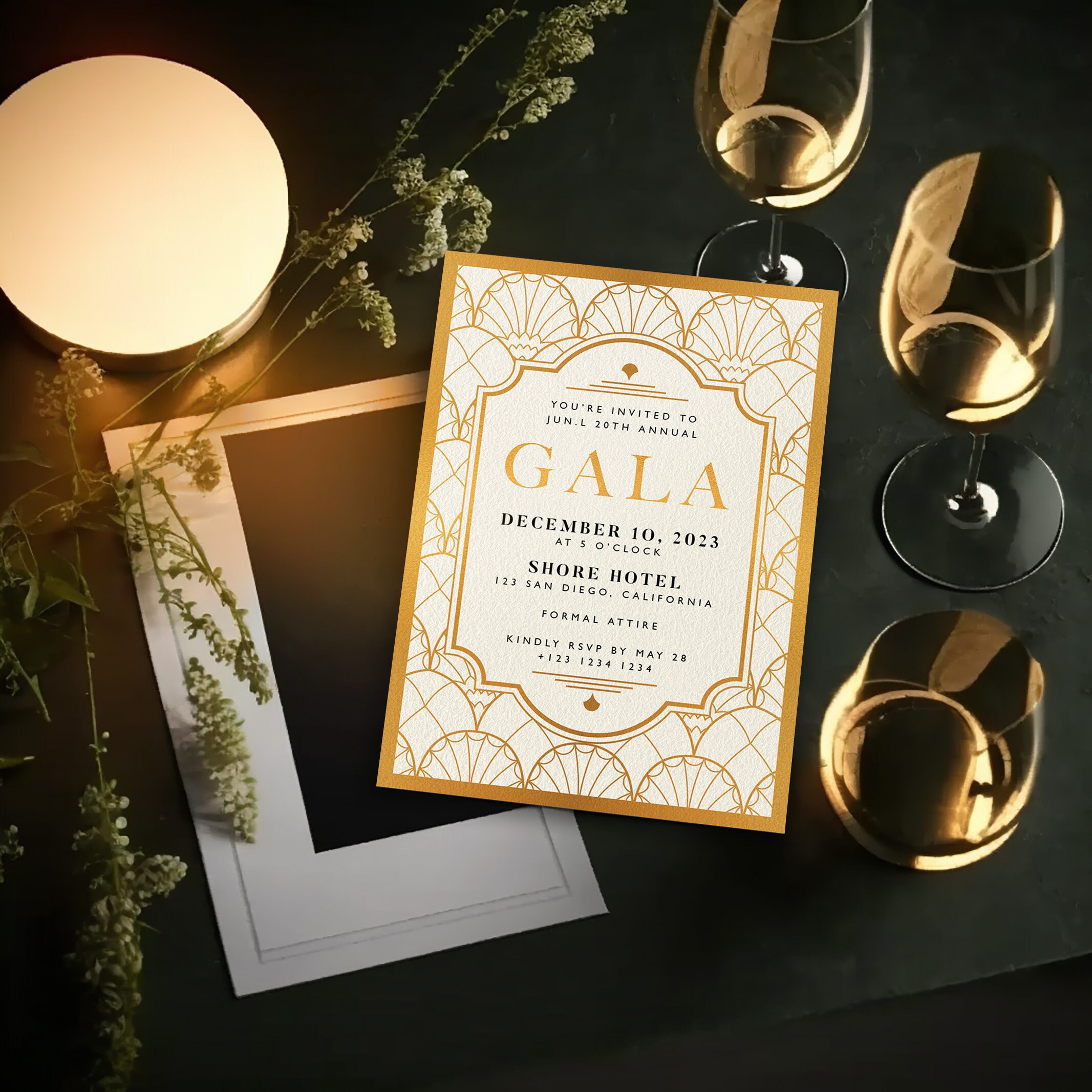 Editable Gala Party Invitation Gala Fundraiser Banquet Invitation ...