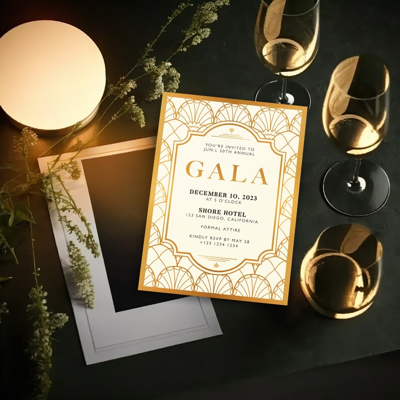 Editable Gala Party Invitation Gala Fundraiser Banquet Invitation ...
