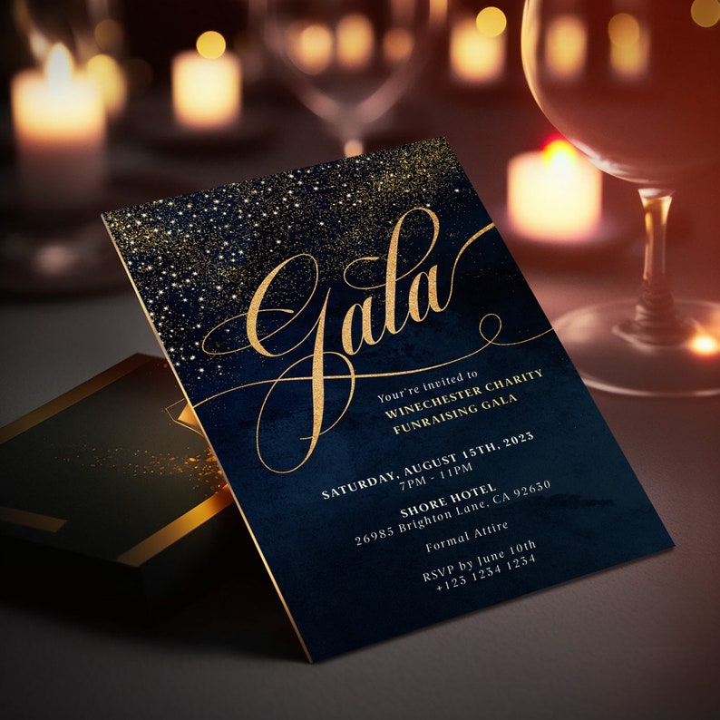 Editable Gala Party Invitation Gala Fundraiser Banquet Invitation ...