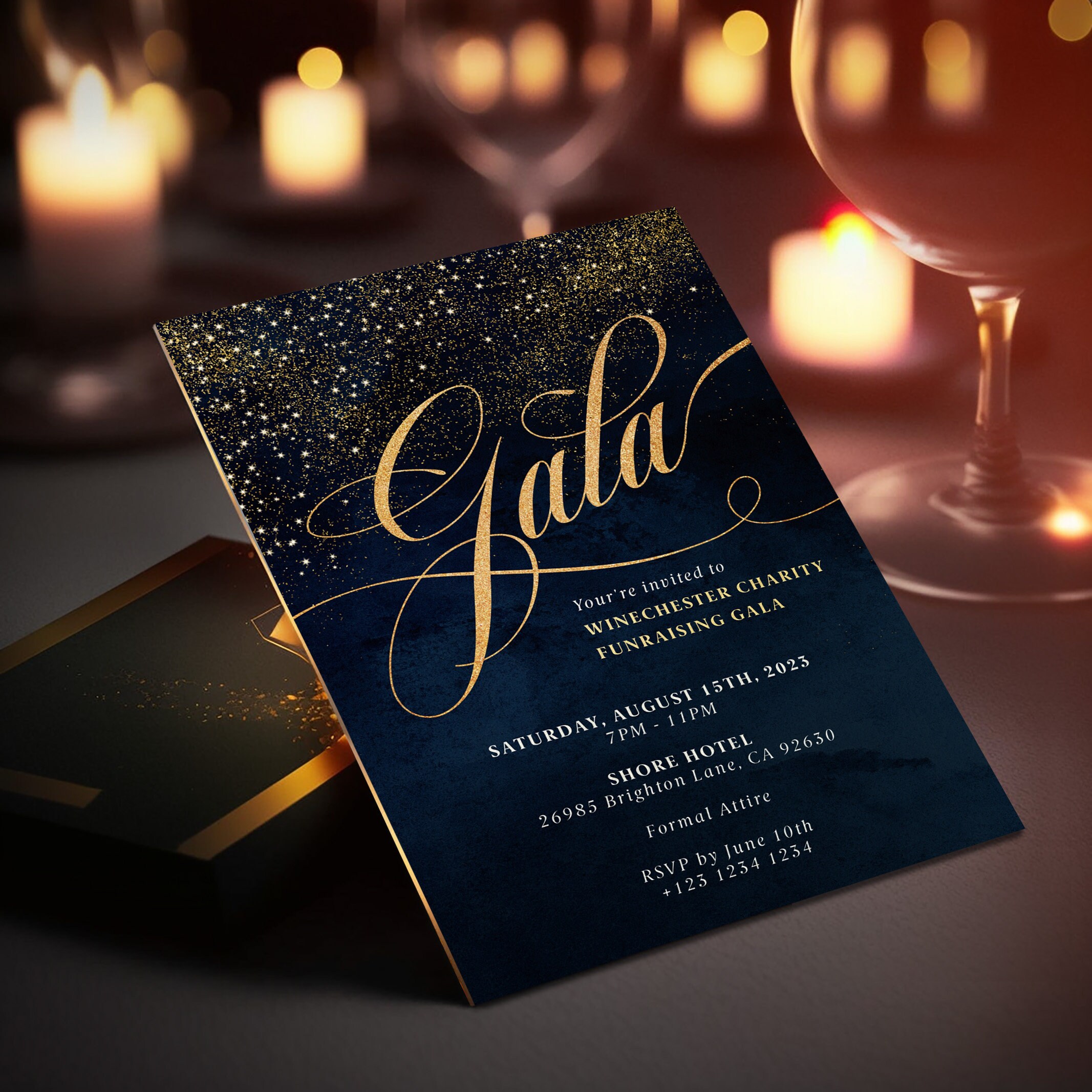 Editable Gala Party Invitation | Gala Fundraiser Banquet Invitation ...