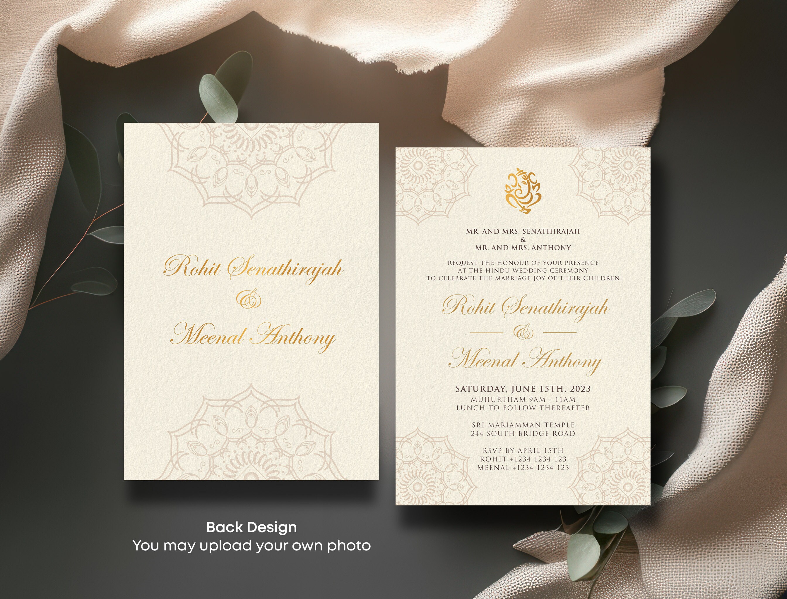 Editable Indian Wedding Invitations | Hindu Wedding Invite | Lotus ...