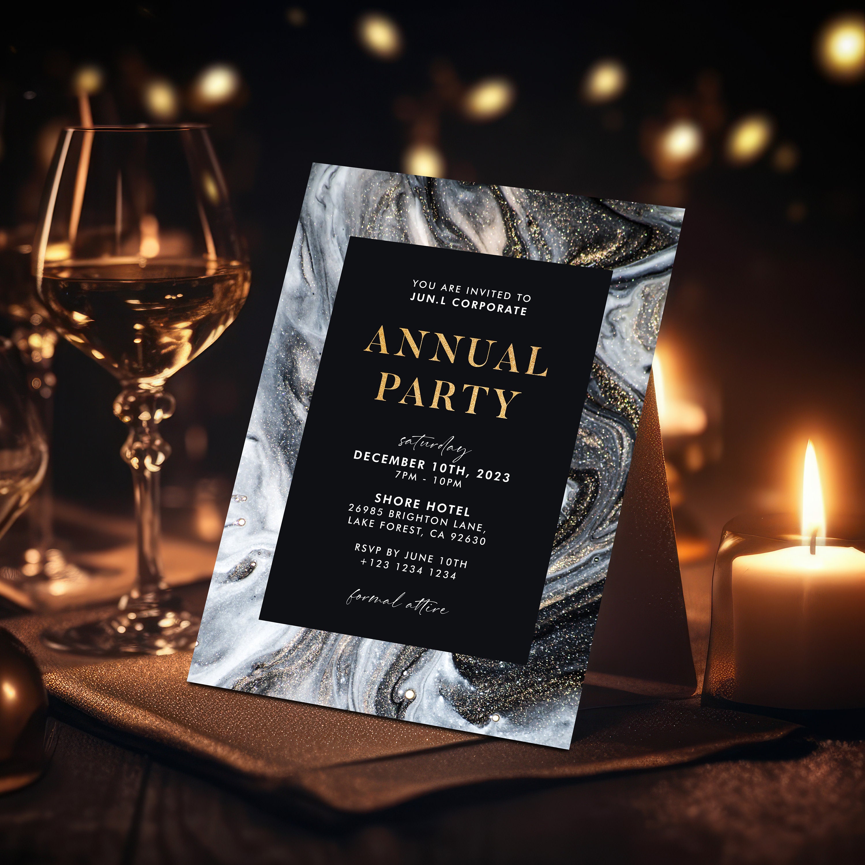 Editable Annual Company Party Invitation Corporate Invitation Template ...