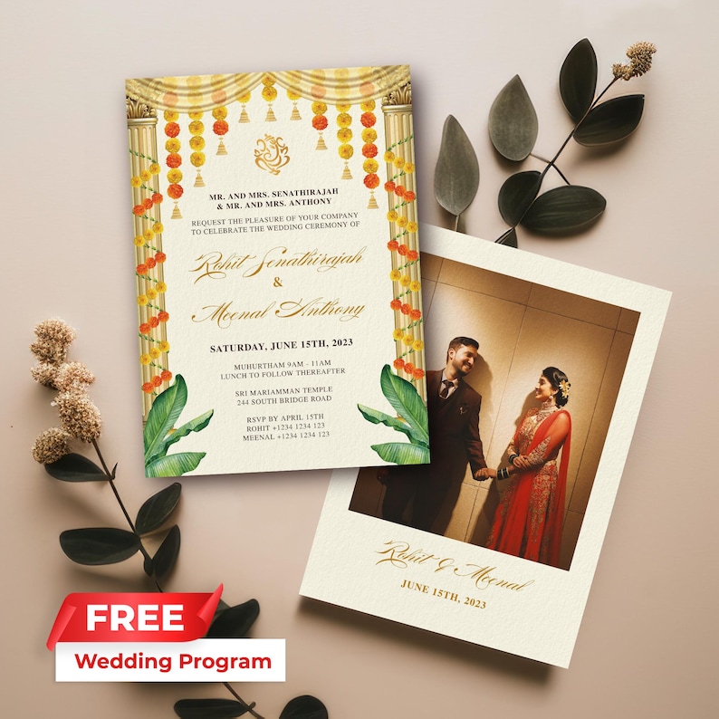 Mandap Indian Wedding Invitation | Hindu Wedding | Editablecanva ...