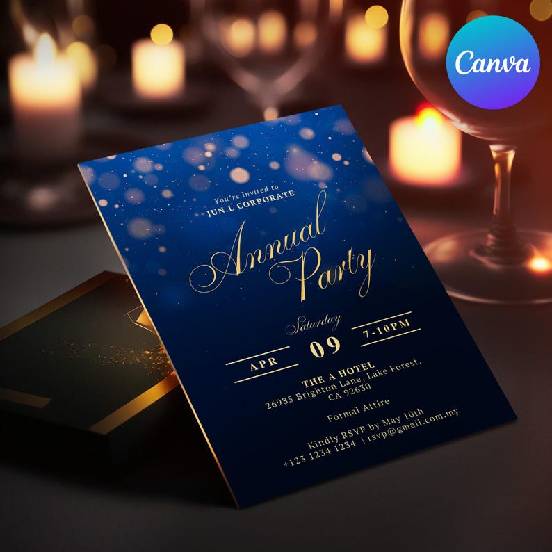 Editable Annual Company Party Invitation | Corporate Invitation Template | Business Awards Night ...