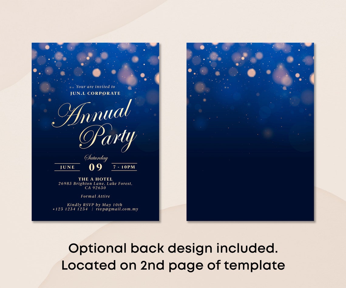 Editable Annual Company Party Invitation Corporate Invitation Template ...