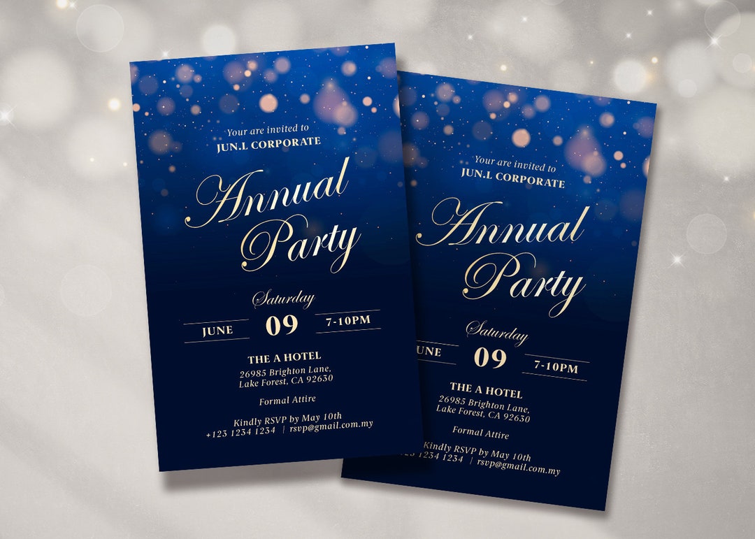 Editable Annual Dinner Party Flyer Template Gala Fundraiser Leaflet ...