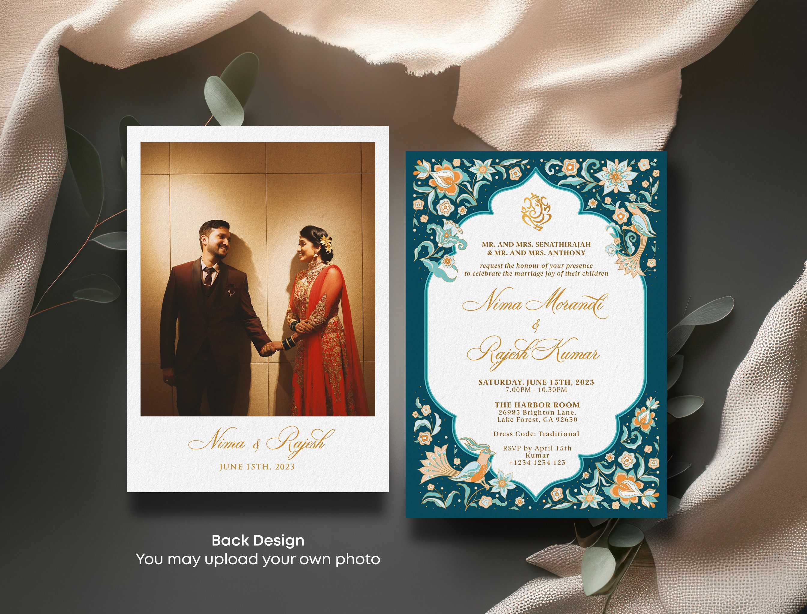 Editable Indian Wedding Invitations Hindu Wedding Invite Flower Frame ...