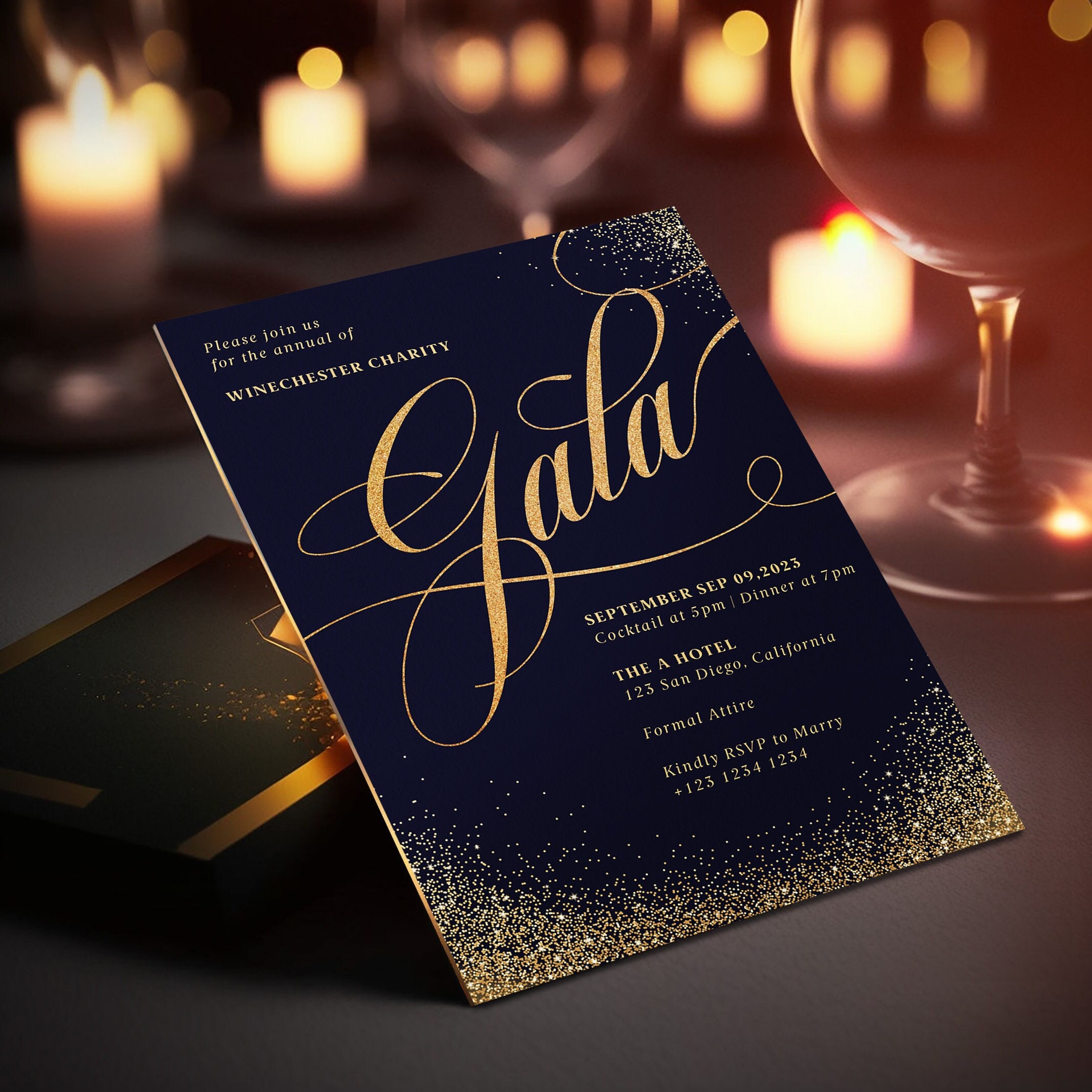Editable Gala Party Invitation | Gala Fundraiser Banquet Invitation ...