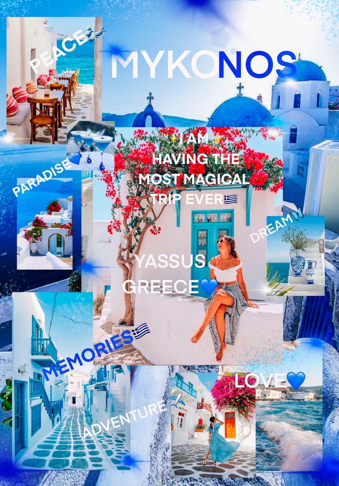 Manifesting Dream Trip Vision Board GREECE / MYKONOS Straight Download ...