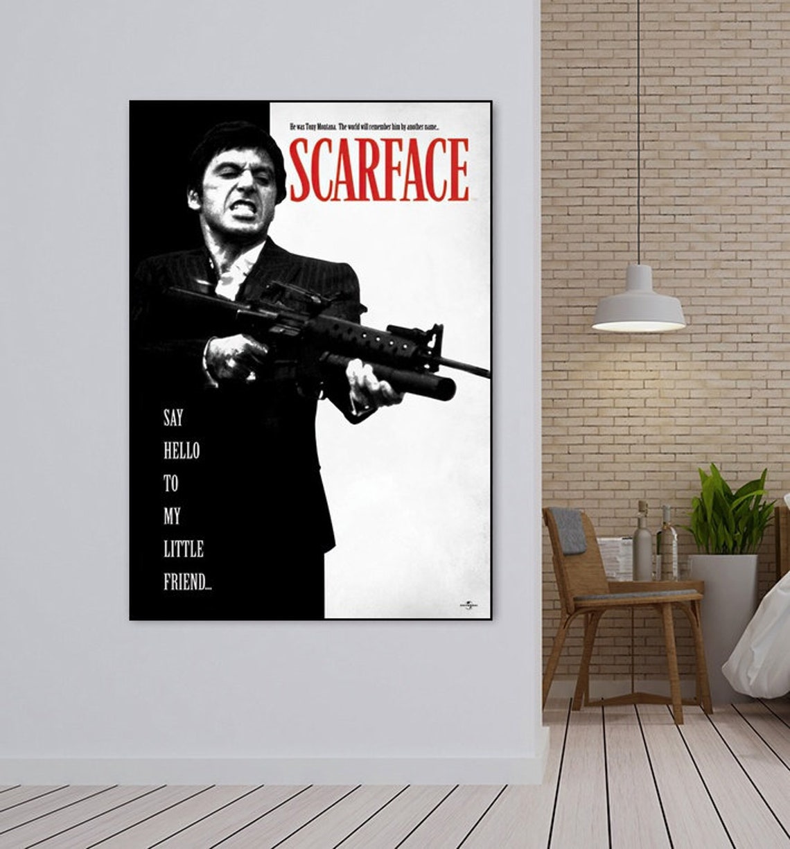 Scarface Say Hello to My Little Friend Vintage Canvas Movie | Etsy