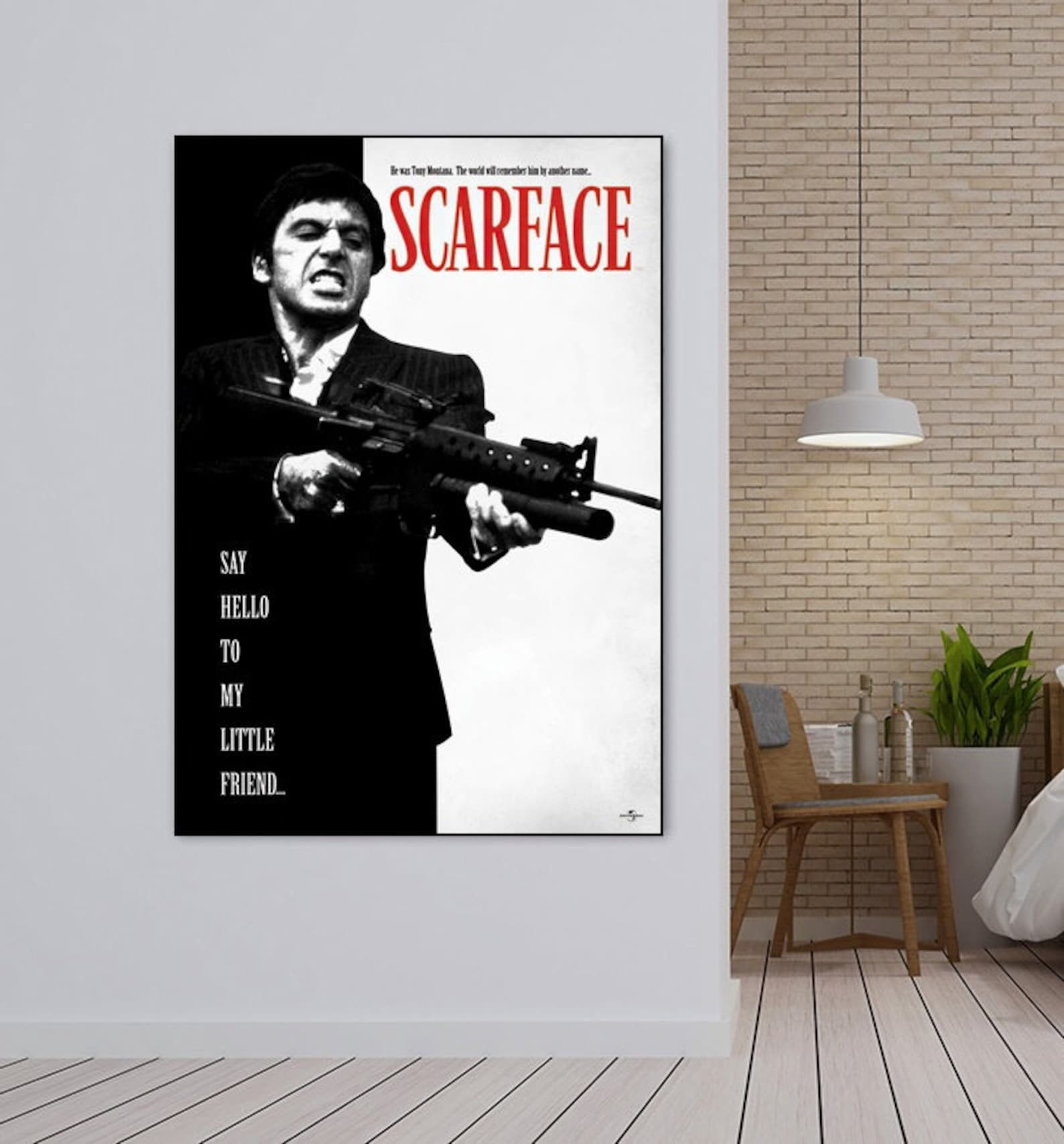 Scarface Say Hello to My Little Friend Vintage Canvas Movie | Etsy