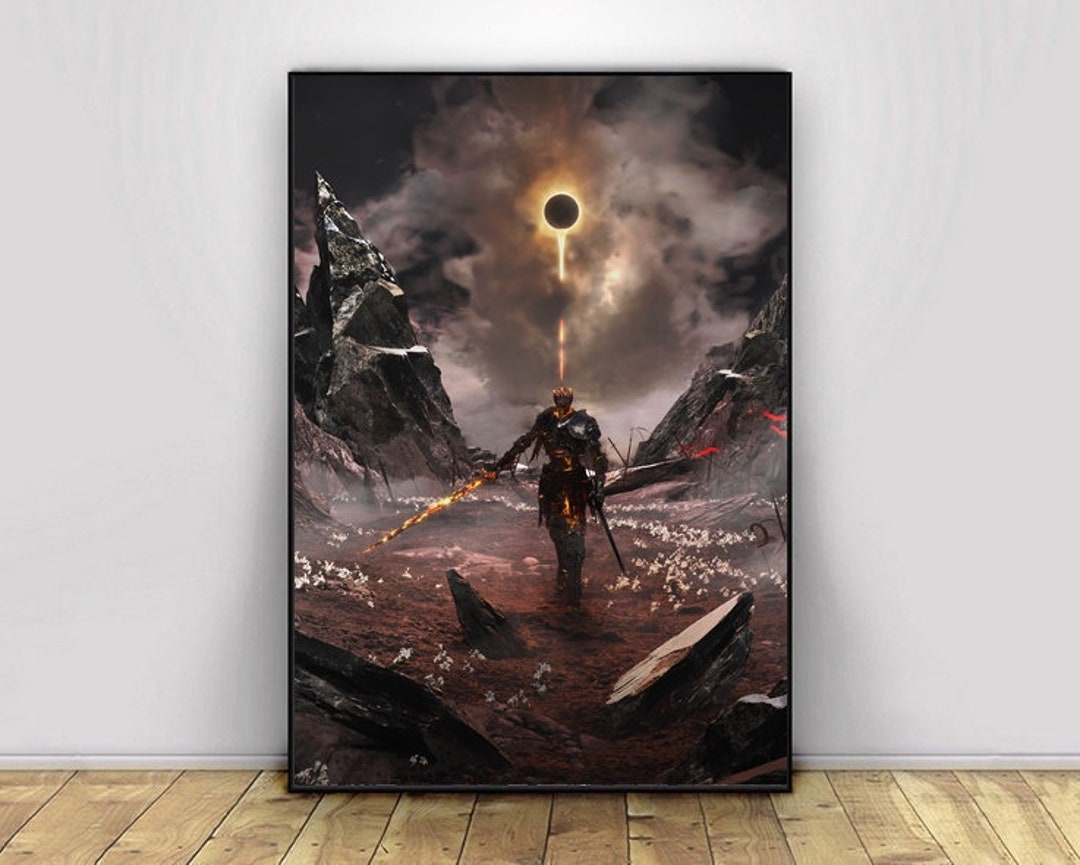 Soul of Cinder Dark Souls, Vintage Canvas Movie Poster Wall Art Decor ...