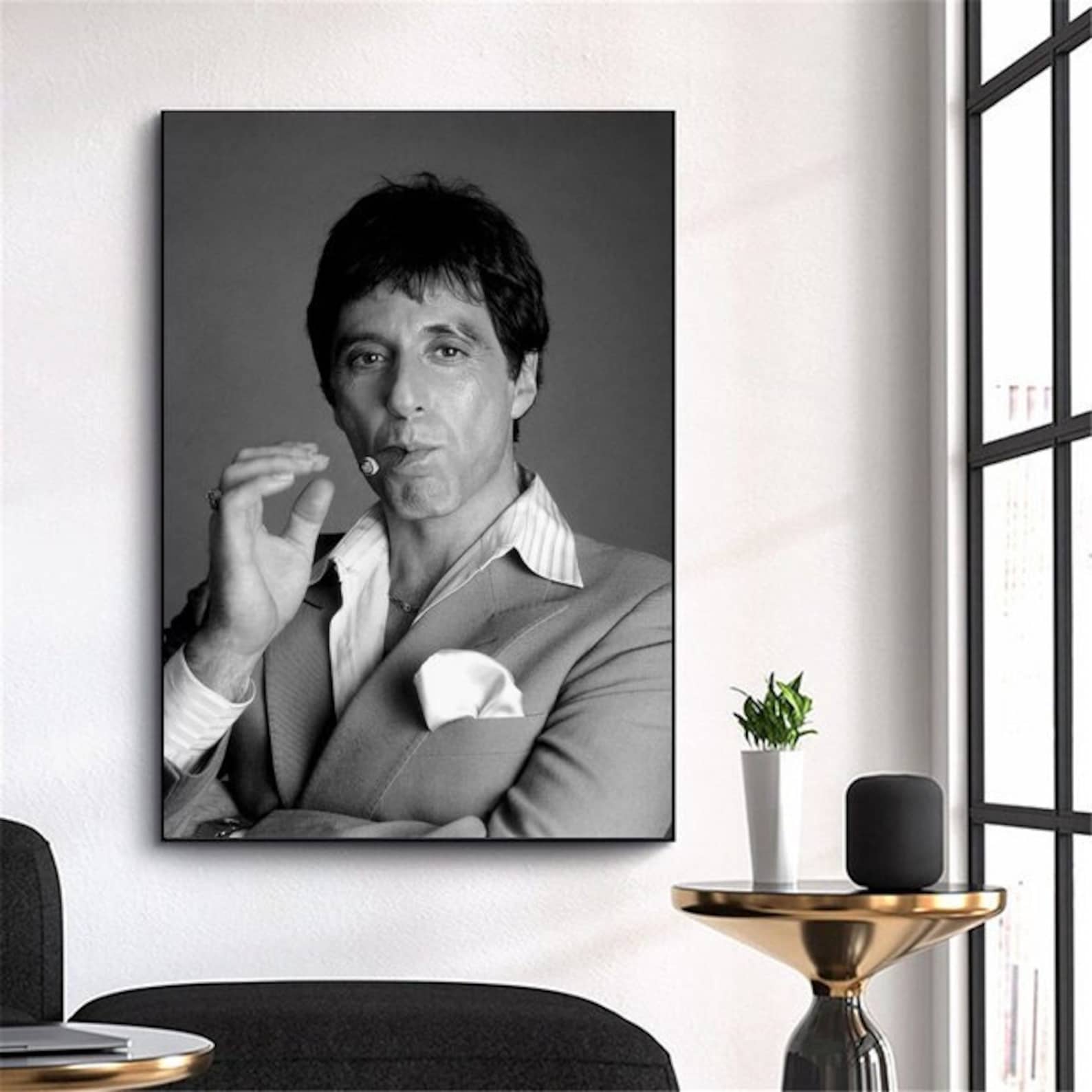 Scarface Tony Montana Poster, Vintage Scarface Canvas Movie Poster Wall ...