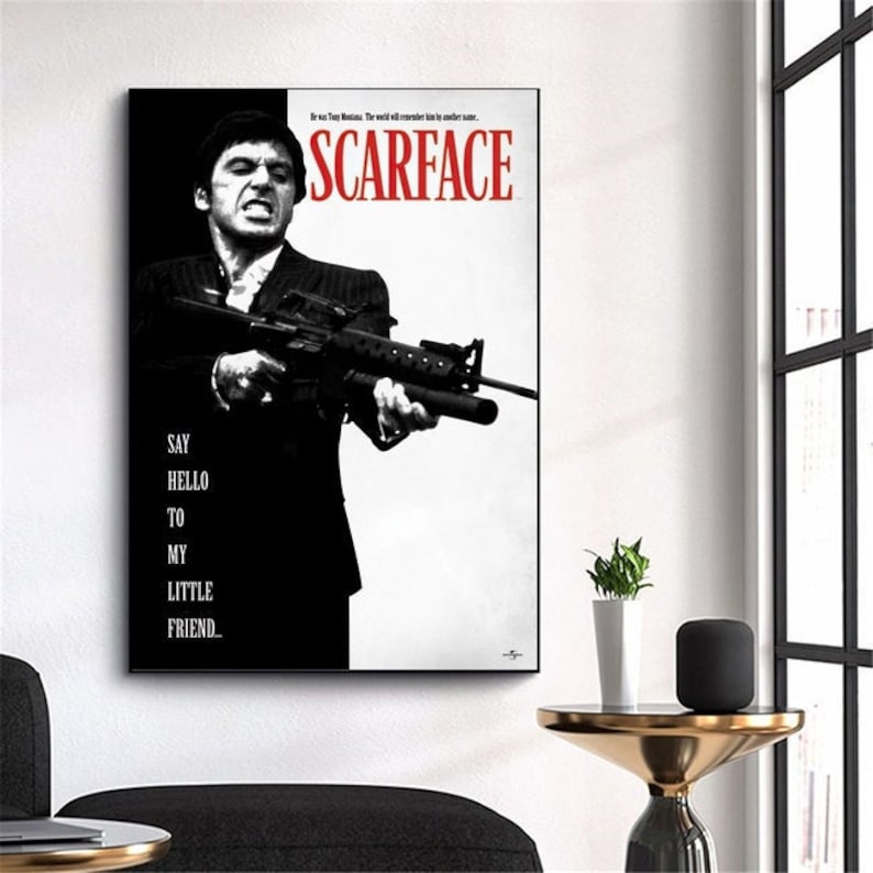 Scarface Say Hello to My Little Friend Vintage Canvas Movie | Etsy