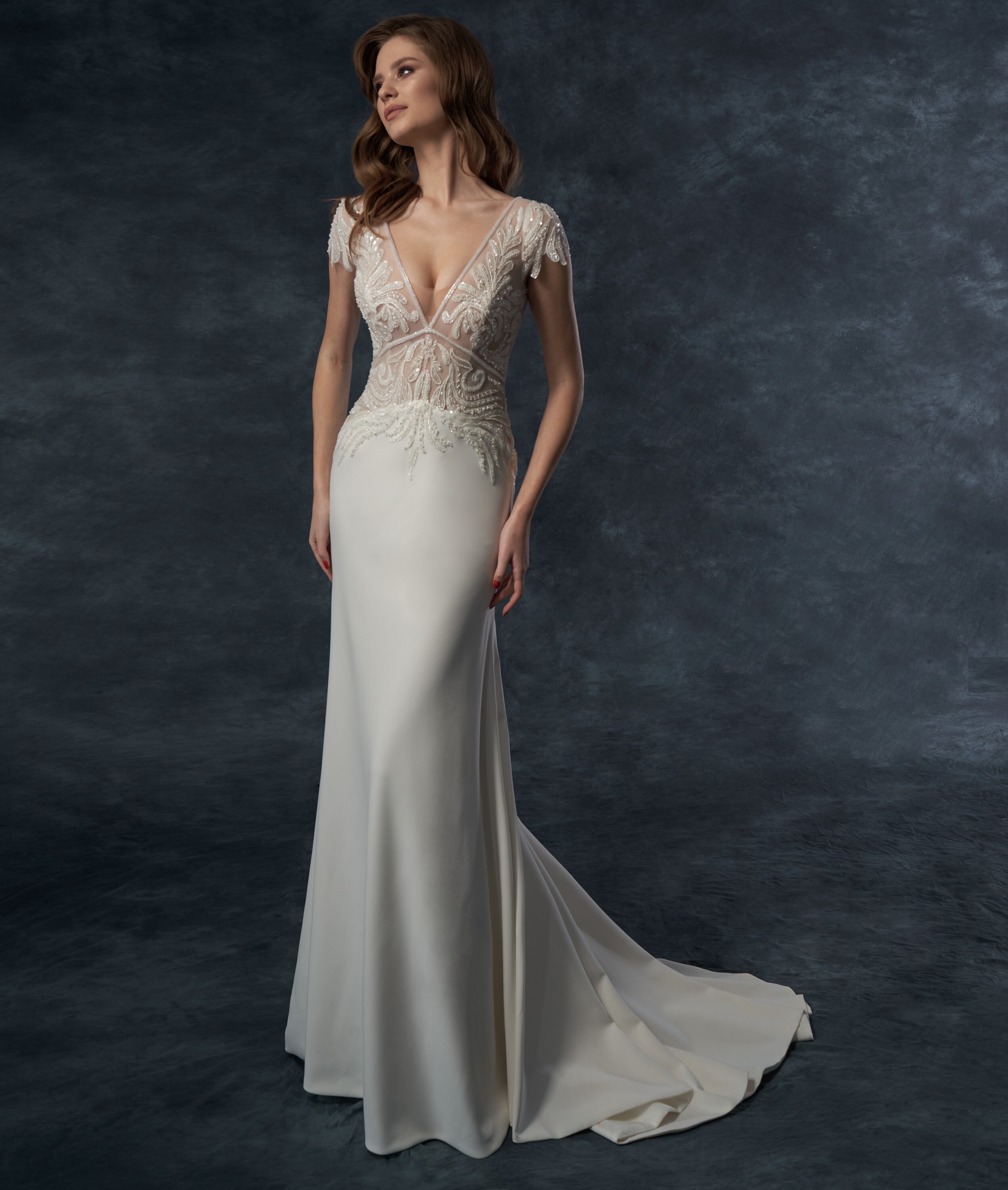 Crepe Wedding Dress Mermaid Wedding Dresswedding Dress | Etsy