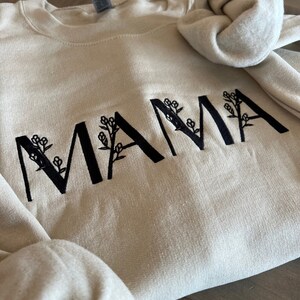 Embroidered Floral Mama Sweatshirts, Mama Crewneck, Fall Sweatshirts ...