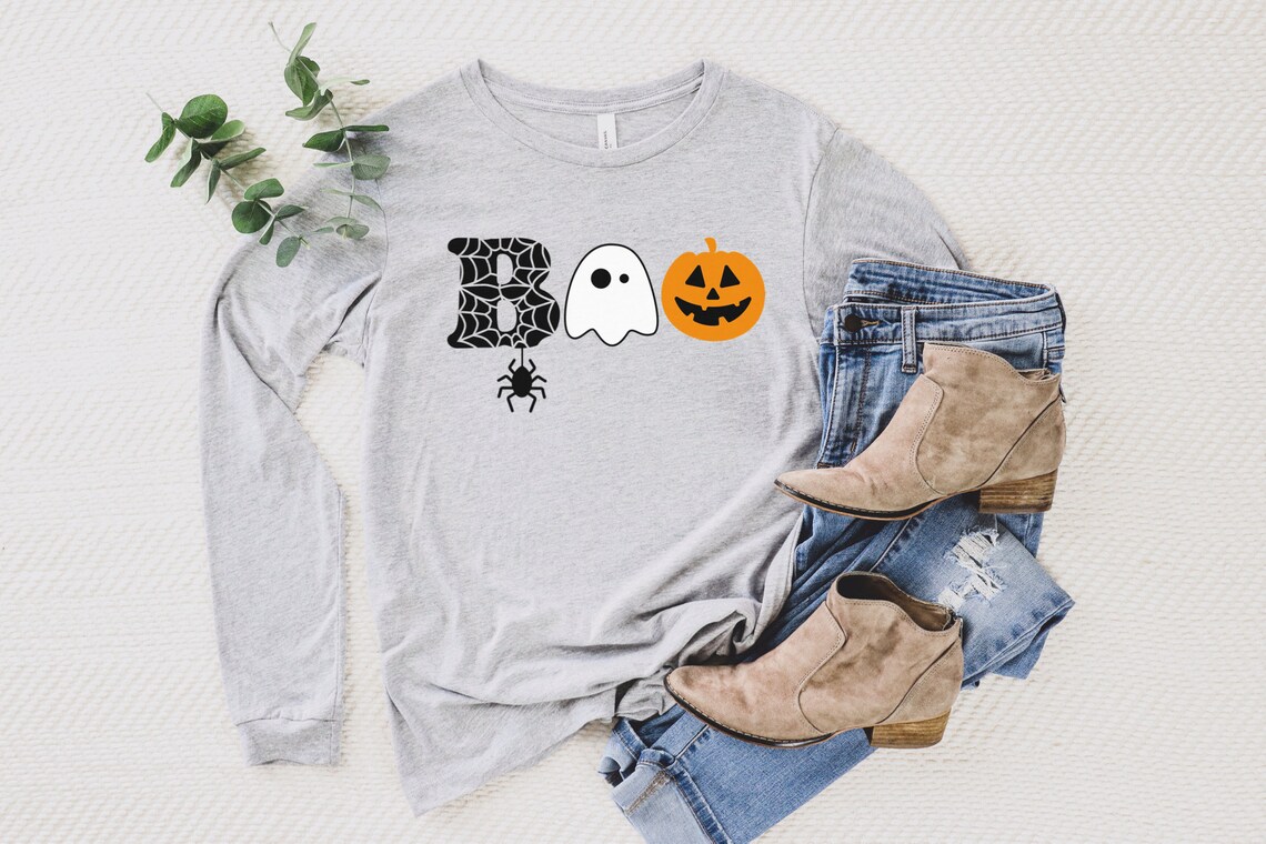 Boo Long Sleeve Shirt Women Halloween Shirt Boo Shirt Cute - Etsy