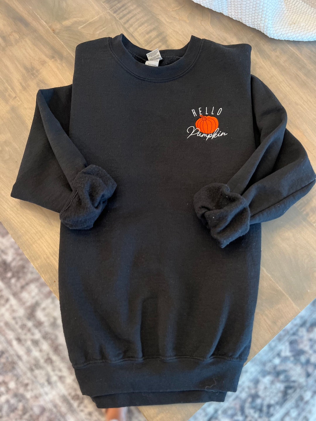 Embroidered Fall Sweater, Hello Pumpkin, Women Fall Apparel, Fall Shirt ...