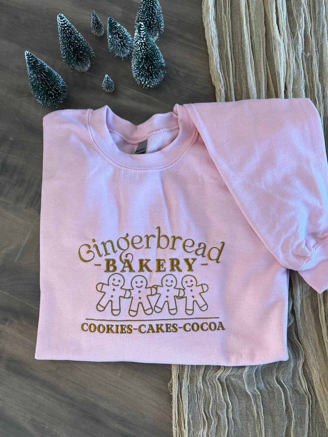 Embroidered Christmas Sweatshirts, Gingerbread Bakery Shirt, Women ...