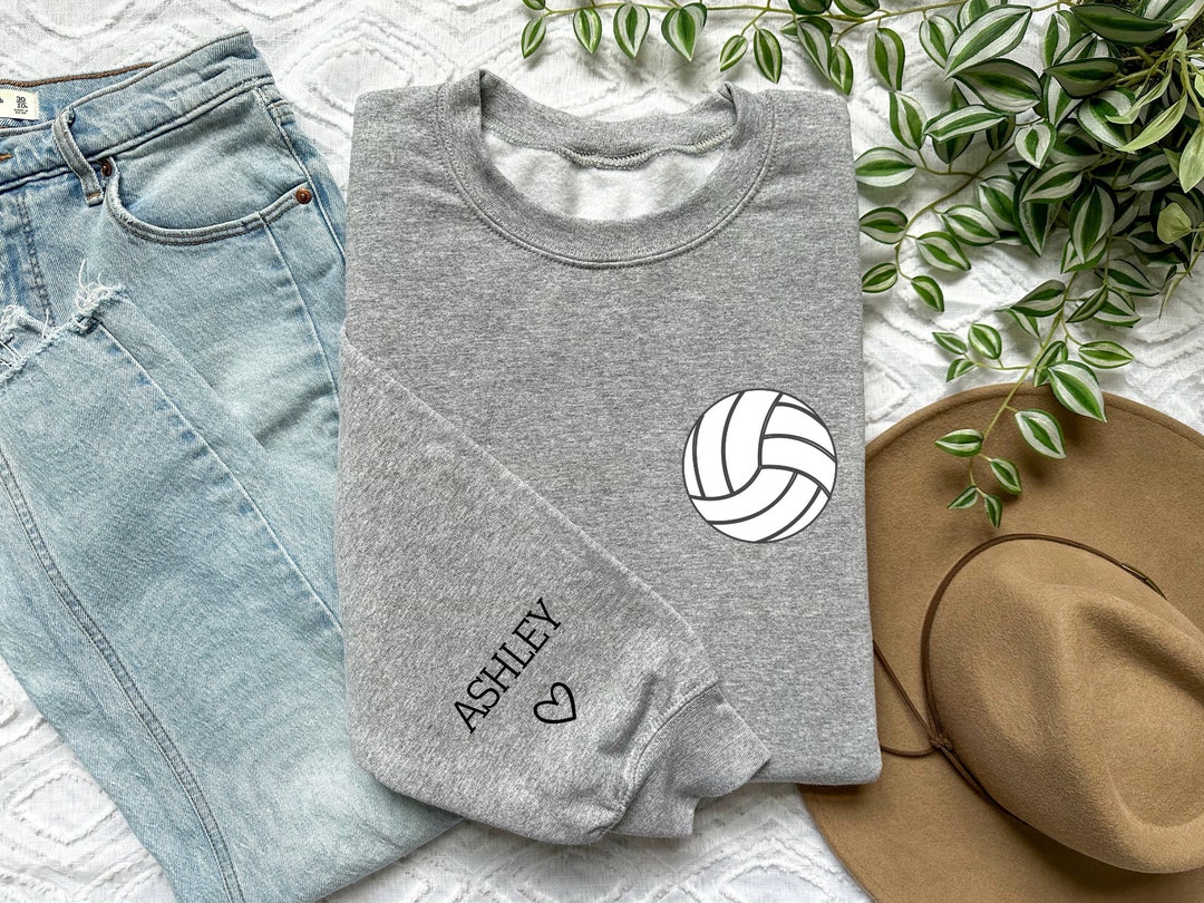 Personalized Volleyball Sweatshirt, Custom Name on Sleeve Sports Hoodie ...
