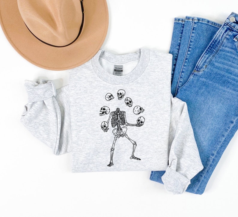 Skeleton Sweatshirt Halloween Sweatshirt Fall Sweatshirt - Etsy