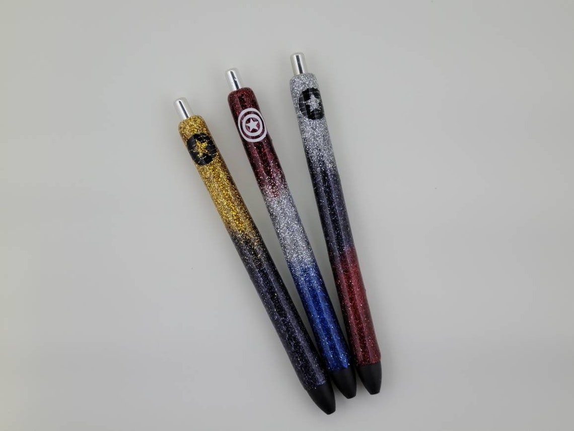 Marvel Inspired Inkjoy Gel Pens / Loki / Captain America / - Etsy