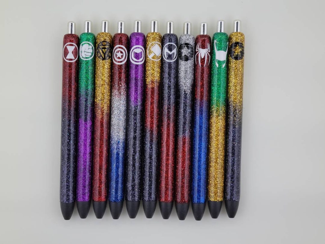 Marvel Inspired Inkjoy Gel Pens / Loki / Captain America / Iron Man ...