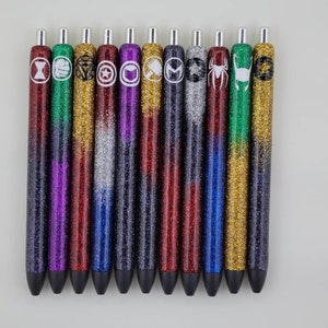 Marvel Inspired Inkjoy Gel Pens / Loki / Captain America / Iron Man ...
