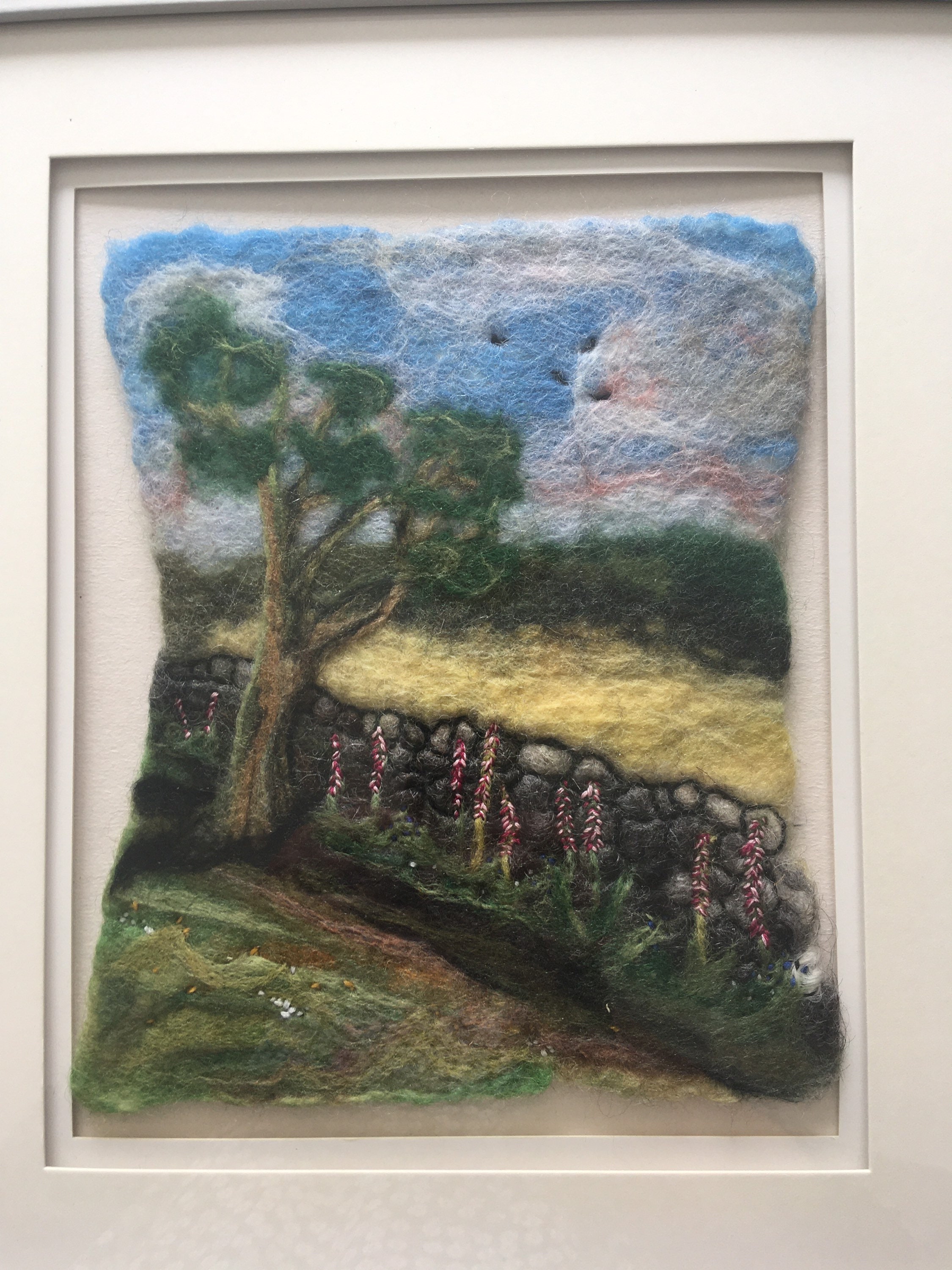 Original Wet Felted Wool Painting 'foxgloves at the Field' - Etsy