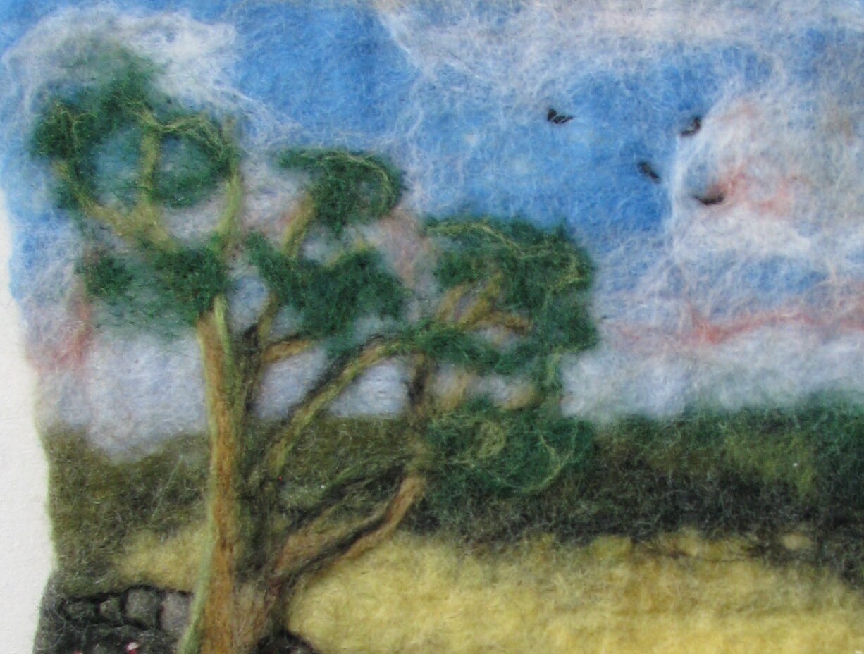Original Wet Felted Wool Painting 'foxgloves at the Field' - Etsy