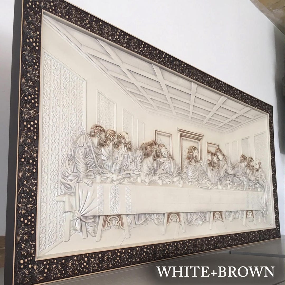 Carved Last Supper Made of Natural Wood in Light Colors, Wood Wall Art ...