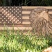 Rustic Wooden American Flag With 3D Eagle 15.7х9.8 In, American Eagle ...