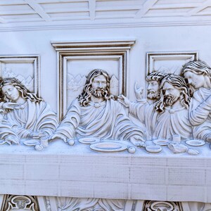 Carved Last Supper Made of Natural Wood in Light Colors, Wood Wall Art ...