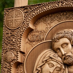 Holy Family Nativity Wood Carving, Wooden Religious Icon, Christian ...