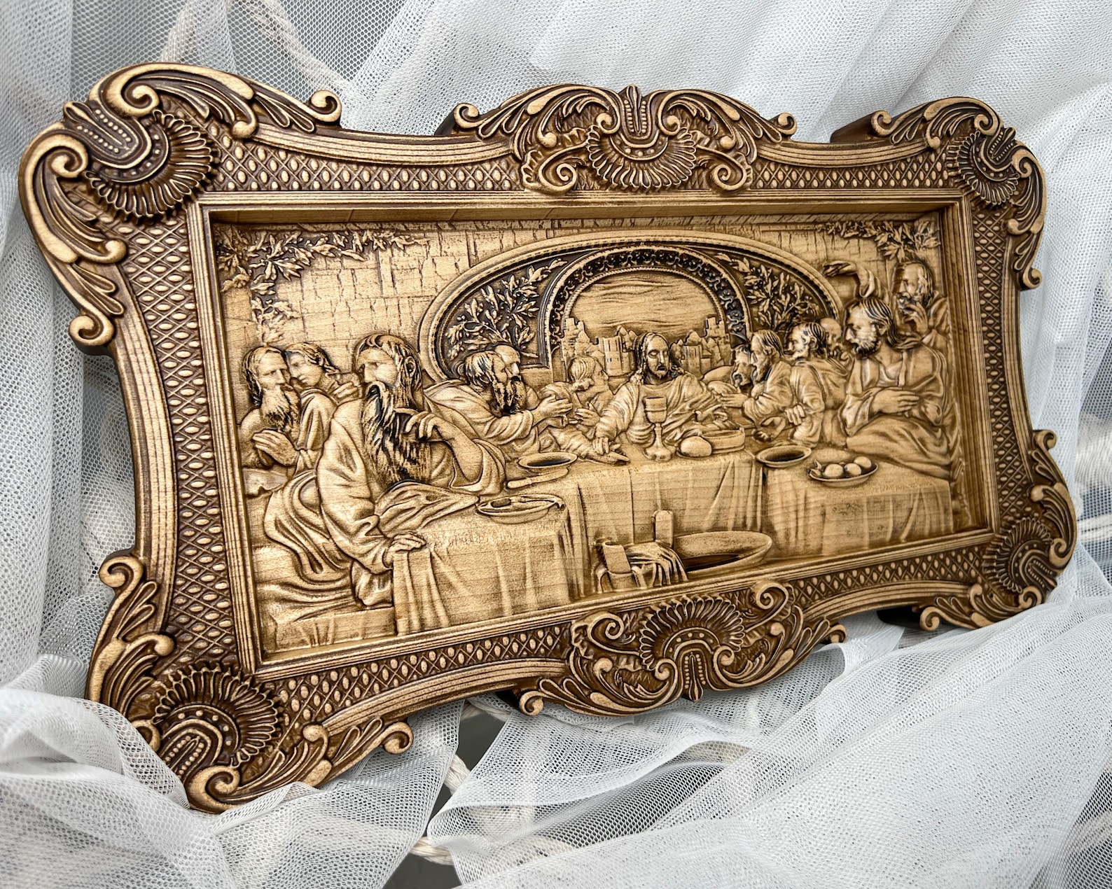 Maple Wood Carved Last Supper, Catholic Wall Art - Etsy