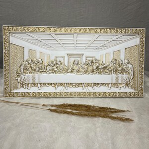 Carved Last Supper Made of Natural Wood in Light Colors, Wood Wall Art ...