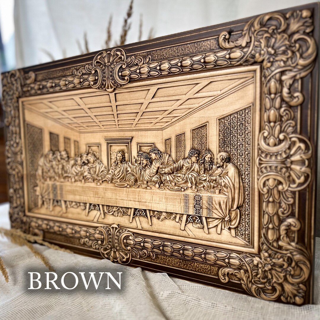Last Supper Catholic Wood Carving, Wall Decoration, Last Supper Wall ...