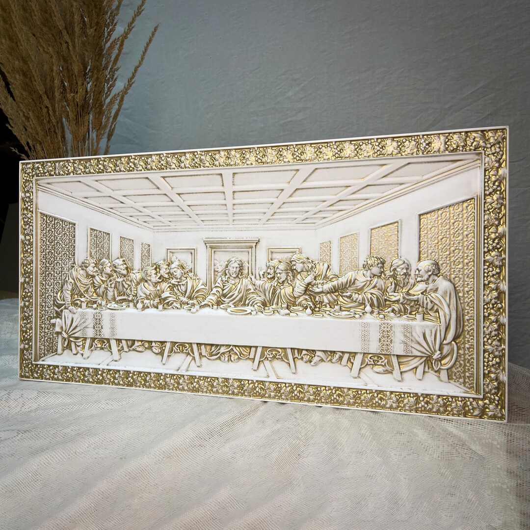 Carved Last Supper Made of Natural Wood in Light Colors, Wood Wall Art ...
