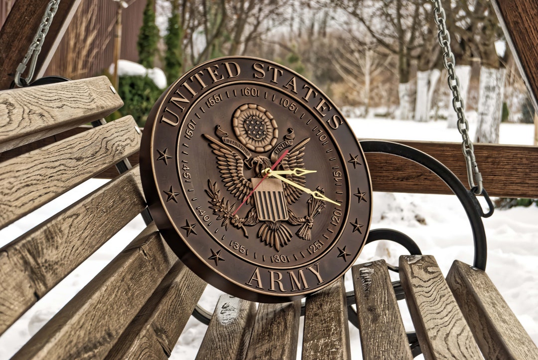 US Army Wooden Wall Clock, Military Decor, Handcrafted Solider Gift ...