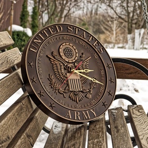 US Army Wooden Wall Clock, Military Decor, Handcrafted Solider Gift ...