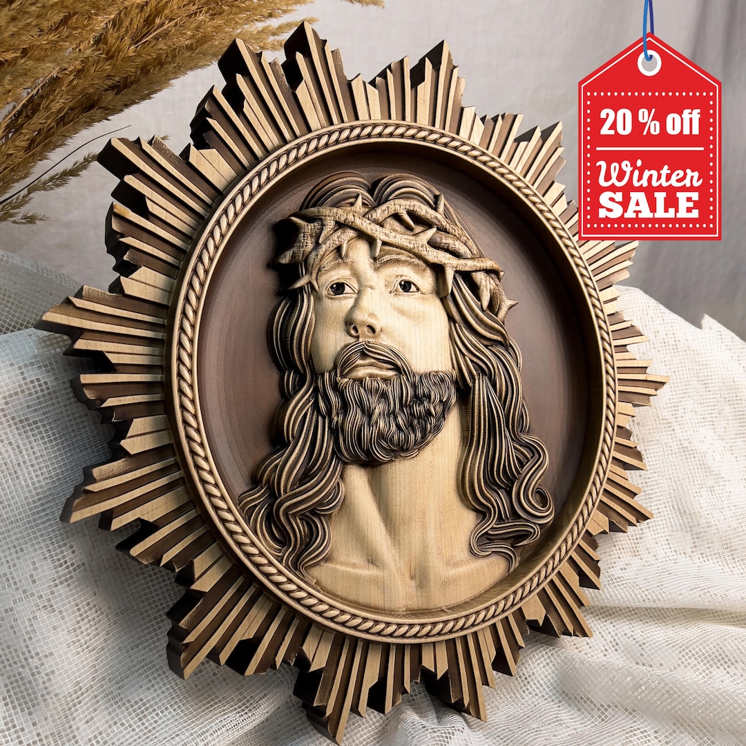 Our Lord Jesus Wall Plaque Christ Icon Wood Christian Gift Wood Carving ...