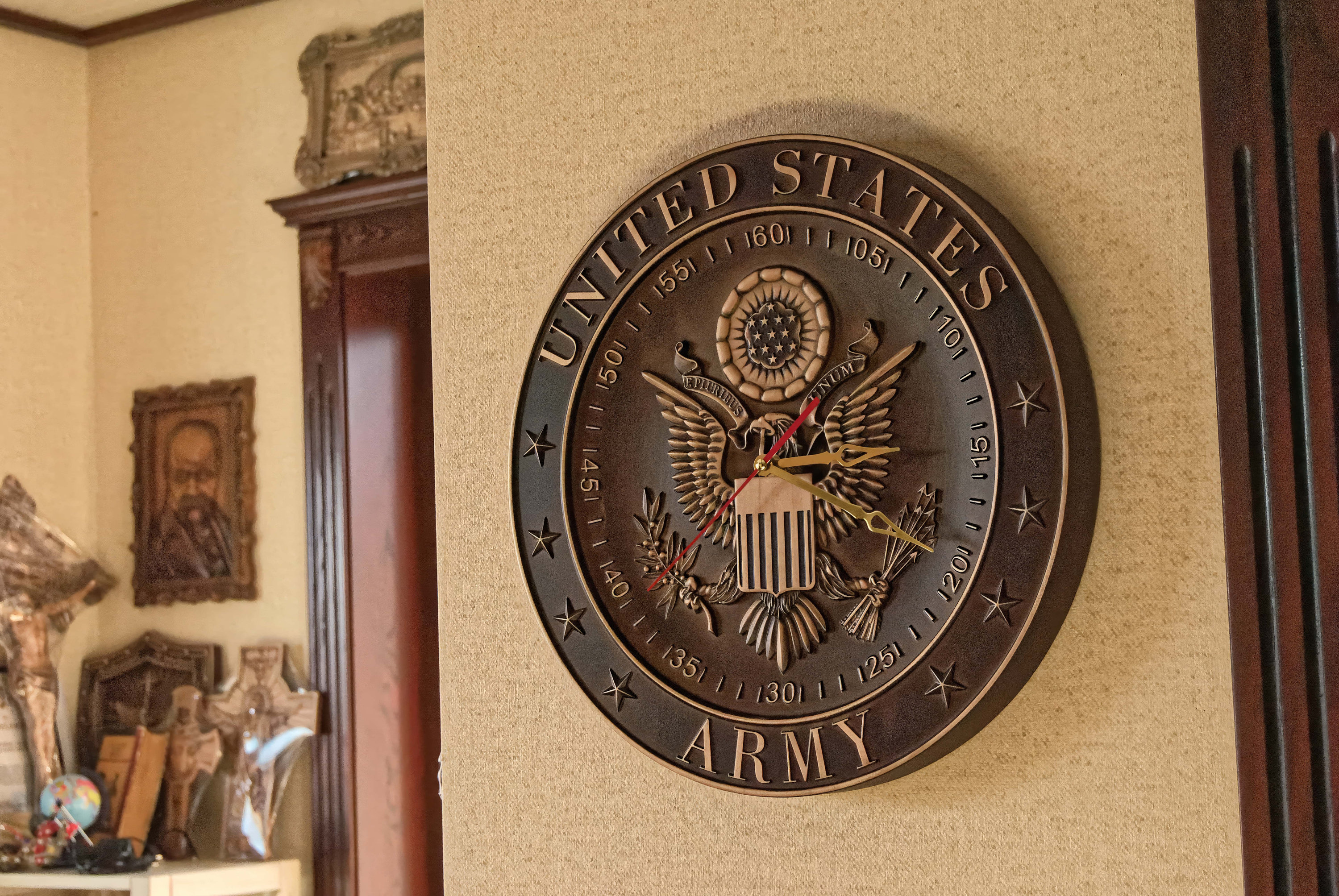 US Army Wooden Wall Clock, Military Decor, Handcrafted Solider Gift ...