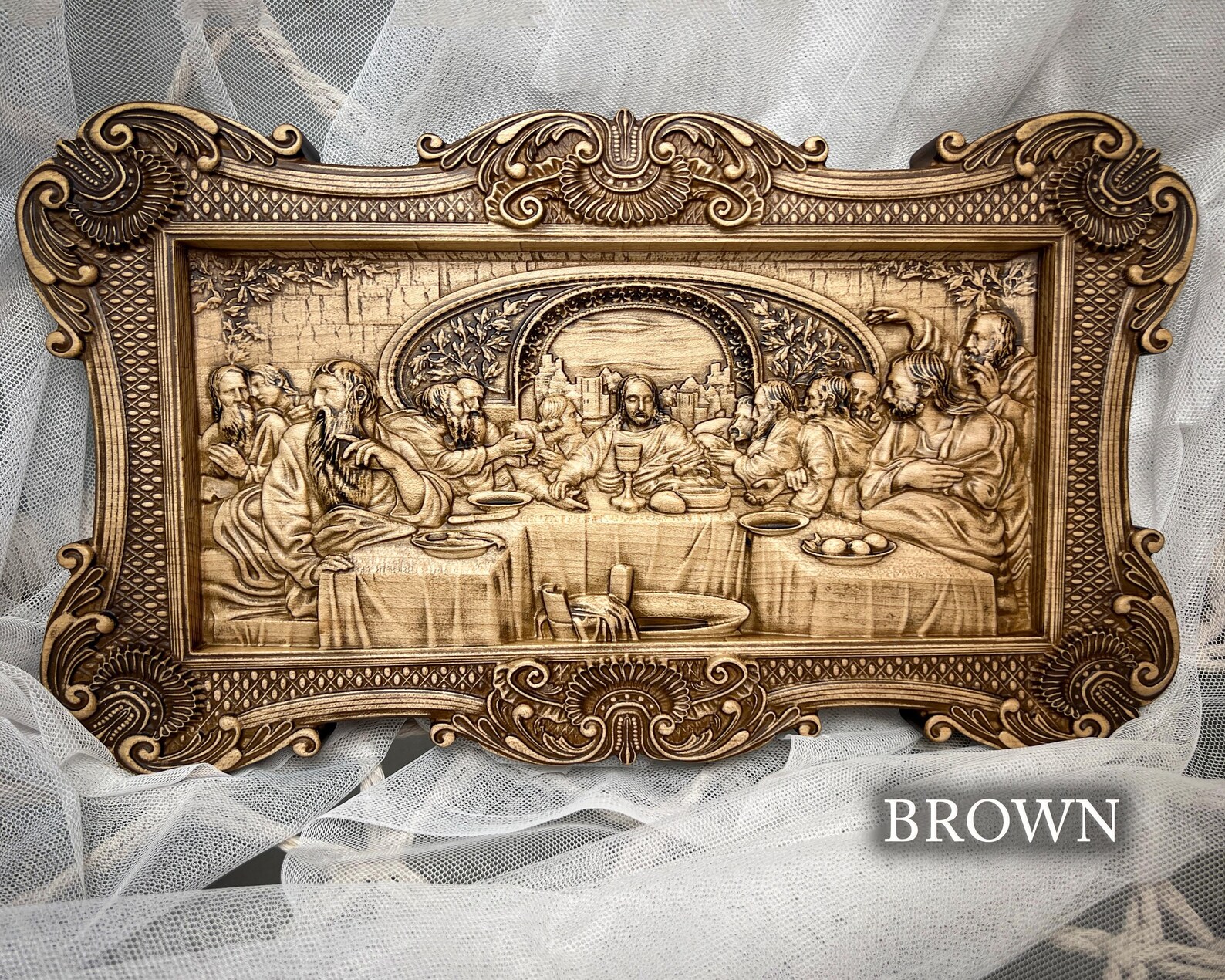 Maple Wood Carved Last Supper, Catholic Wall Art - Etsy