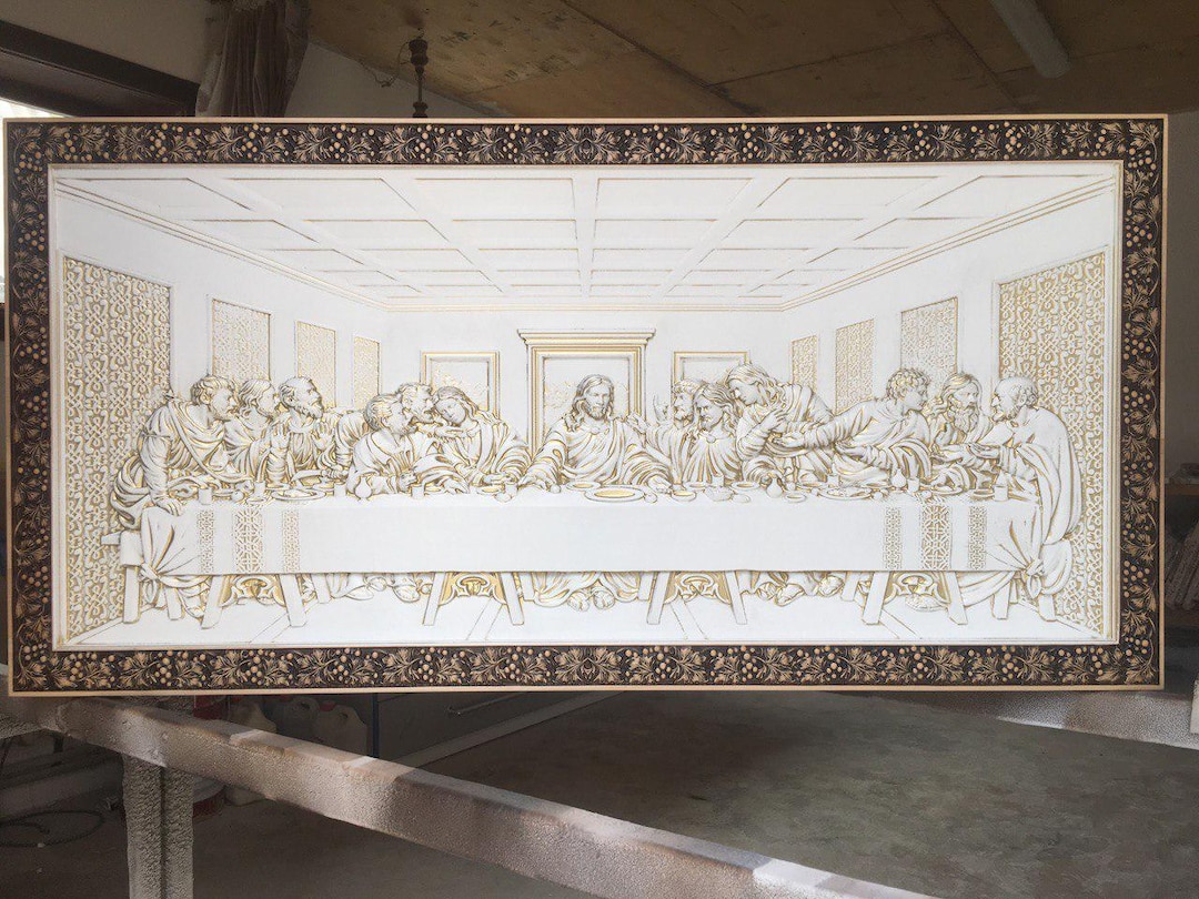 Carved Last Supper Made of Natural Wood in Light Colors, Catholic Wall ...