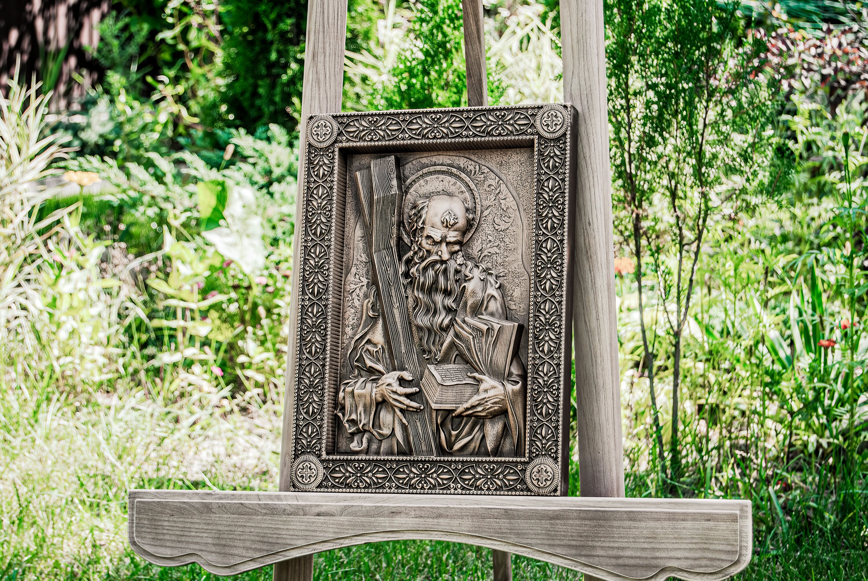 Saint Andrew 15х10.8 In, Wood Carvings Religious Icon Personalized ...